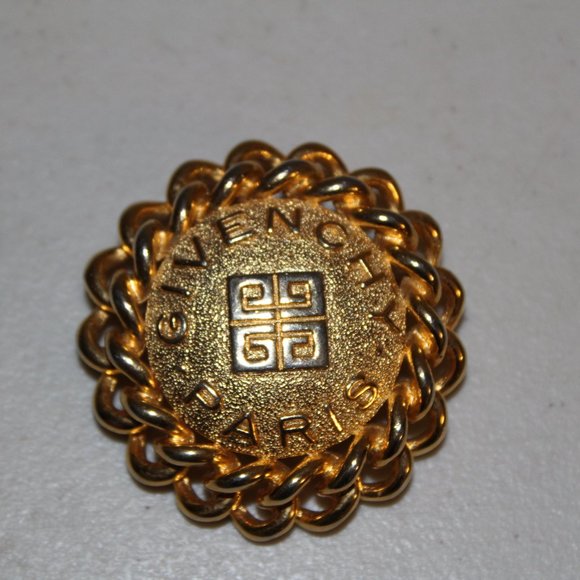 Givenchy | Jewelry | Givenchy 98s Logo 18kt Gold Plated Brooch Pin ...